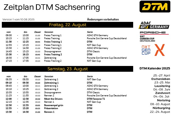 Dtm Spa Zeitplan